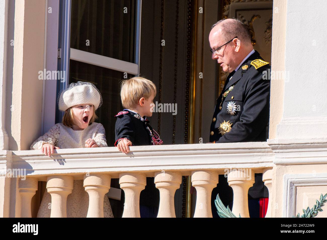 Prince Albert II of Monaco with his twin children Prince Jacques and ...