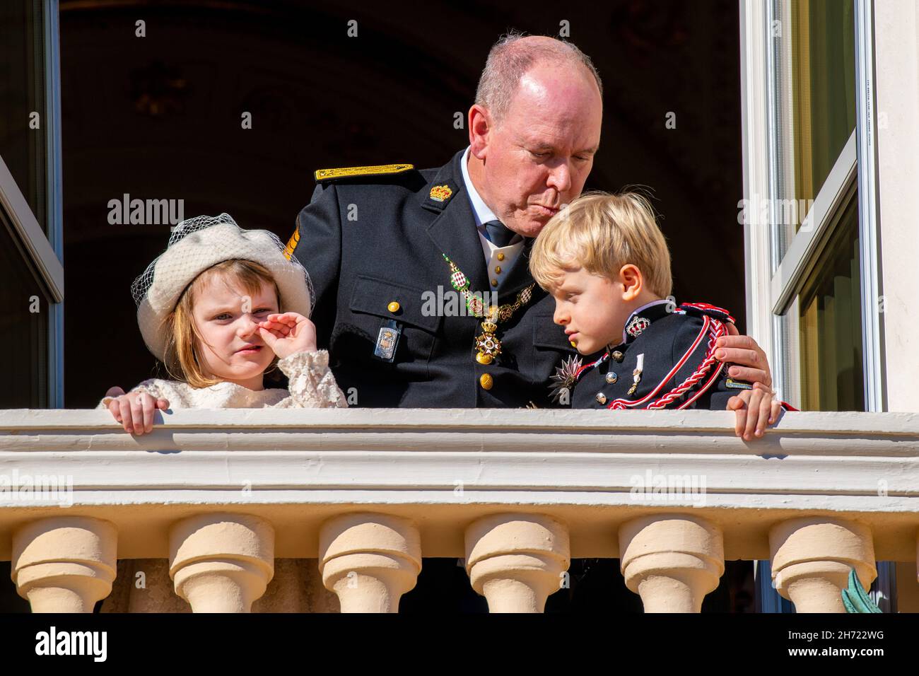 Prince Albert II of Monaco with his twin children Prince Jacques and ...
