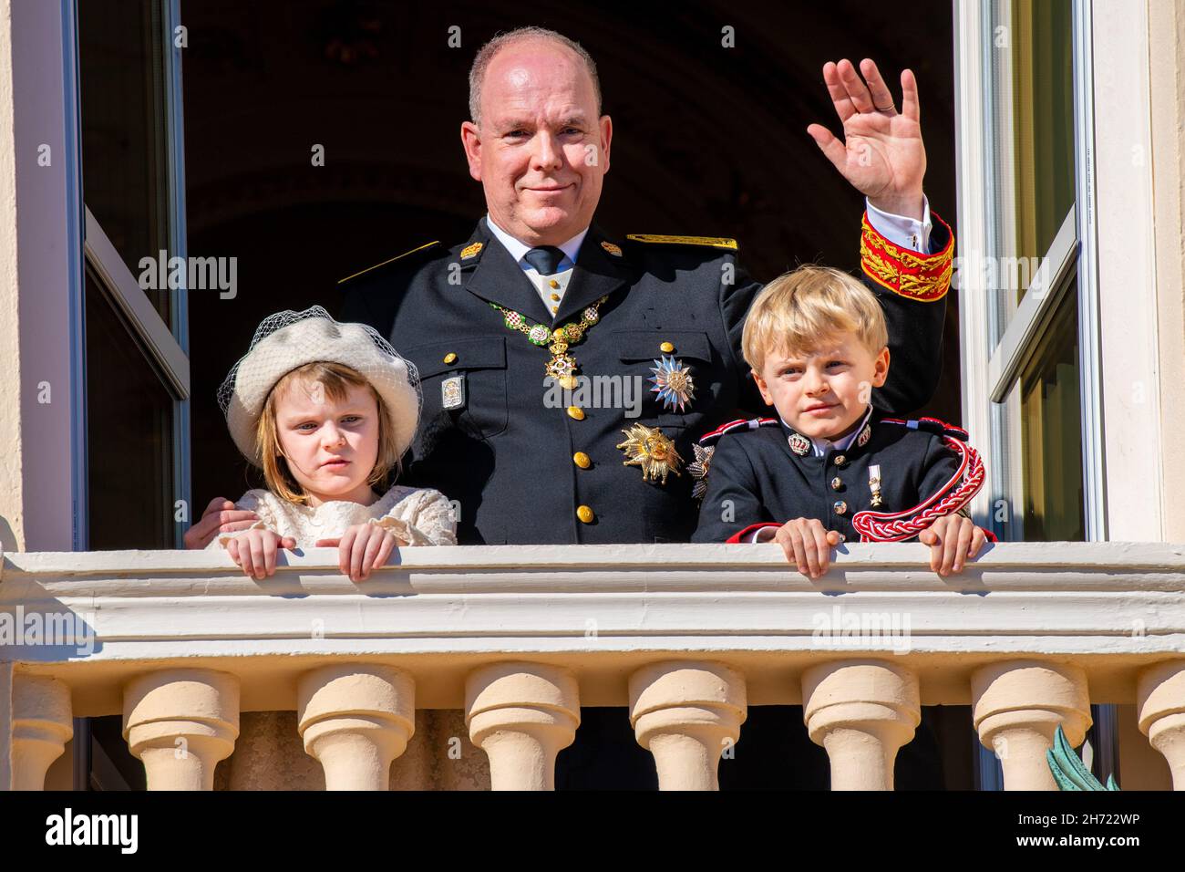 Prince Albert II of Monaco with his twin children Prince Jacques and ...