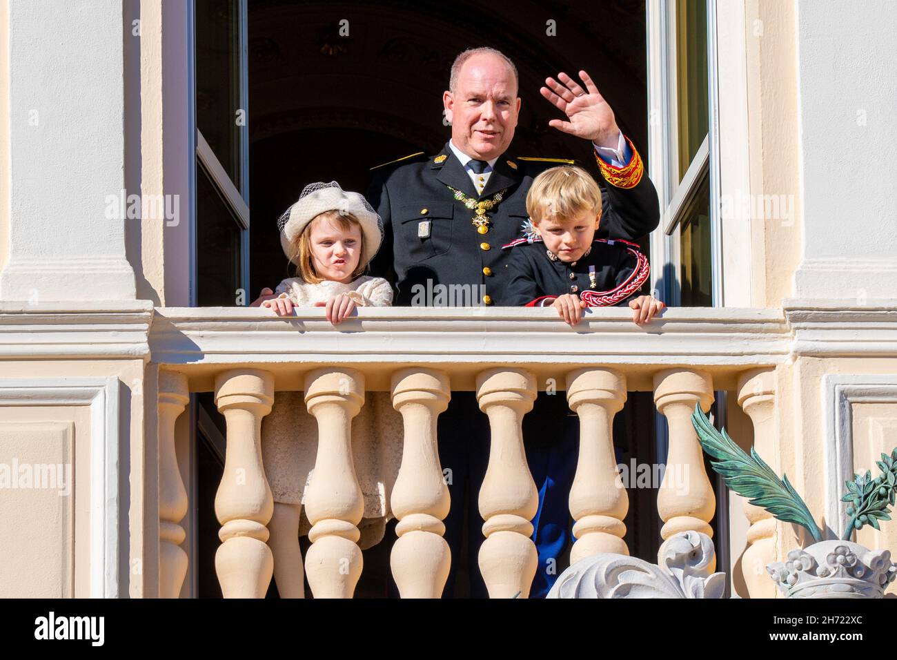 Prince Albert II of Monaco with his twin children Prince Jacques and ...