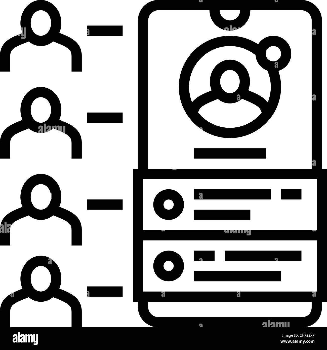 networking application line icon vector illustration Stock Vector Image ...