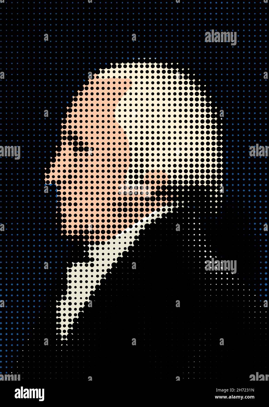 Graphic elaboration of the portrait of George Washington, first ...