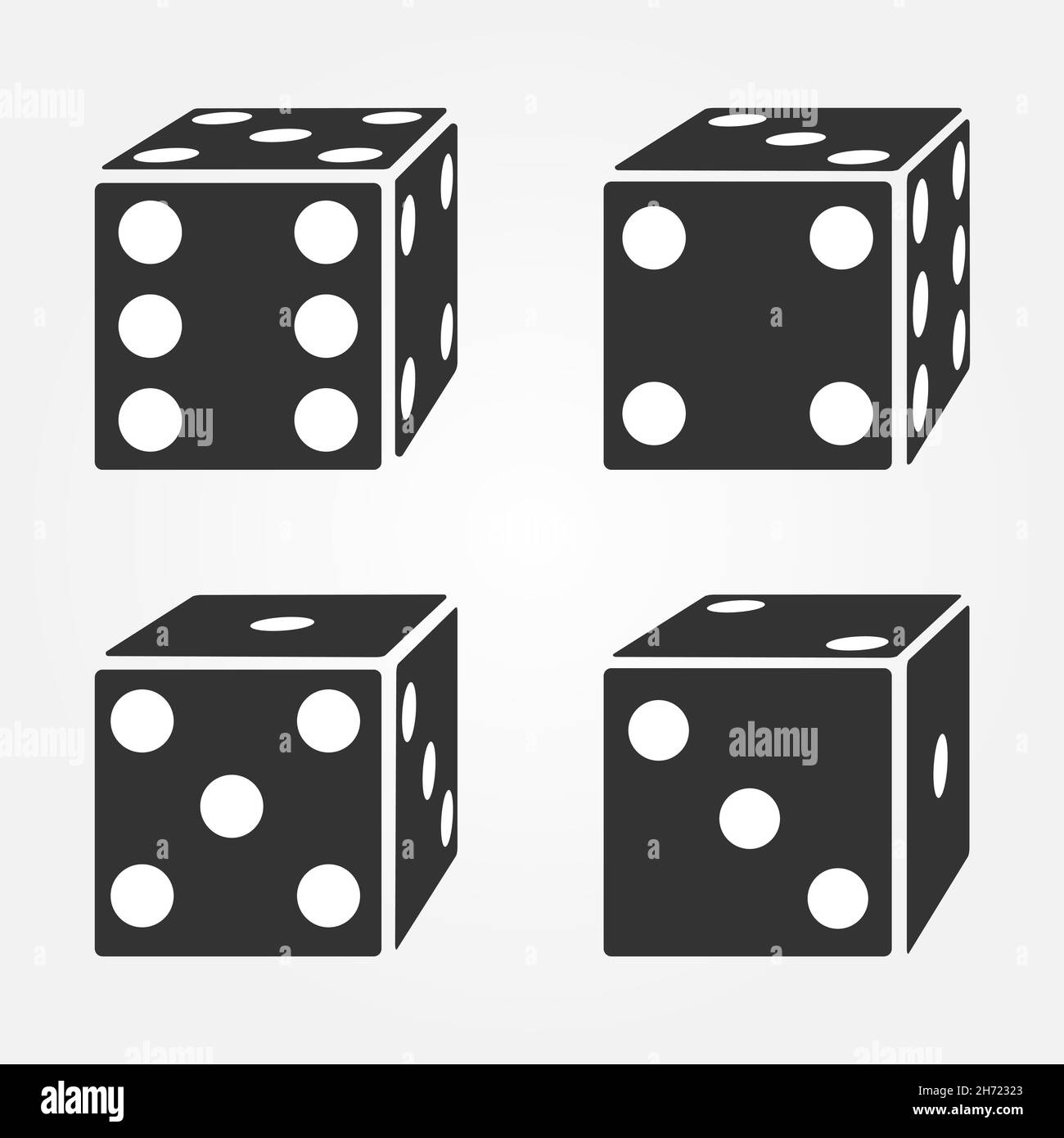 Dice simple flat black vector samples isolated on white background ...