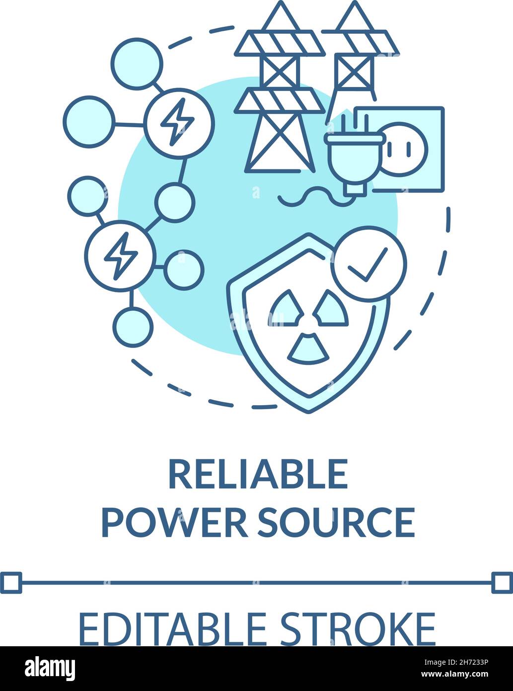 Reliable power source blue concept icon Stock Vector Image & Art - Alamy