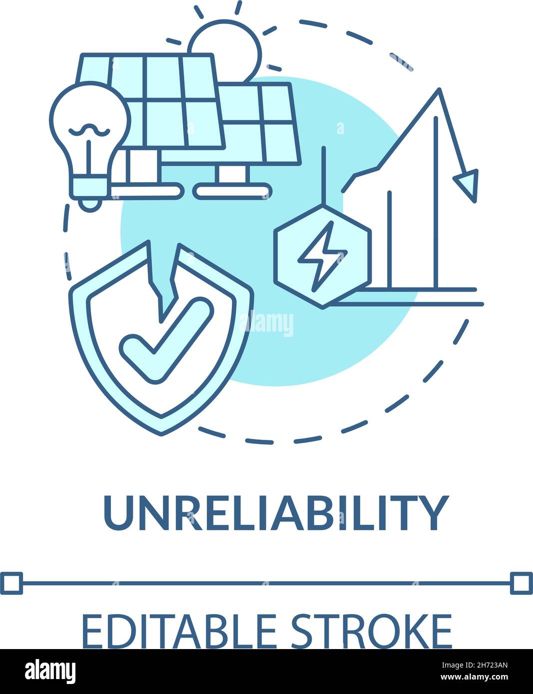 Unreliability blue concept icon Stock Vector Image & Art - Alamy