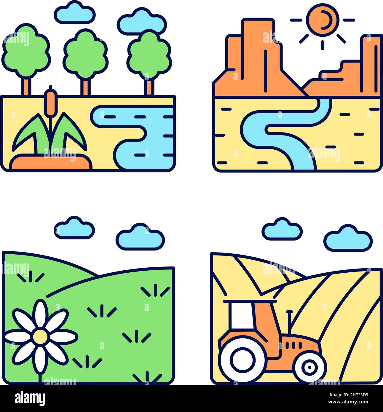 Diverse land types RGB color icons set Stock Vector Image & Art - Alamy Diverse land types RGB color icons set Stock Vector Image & Art - Alamy