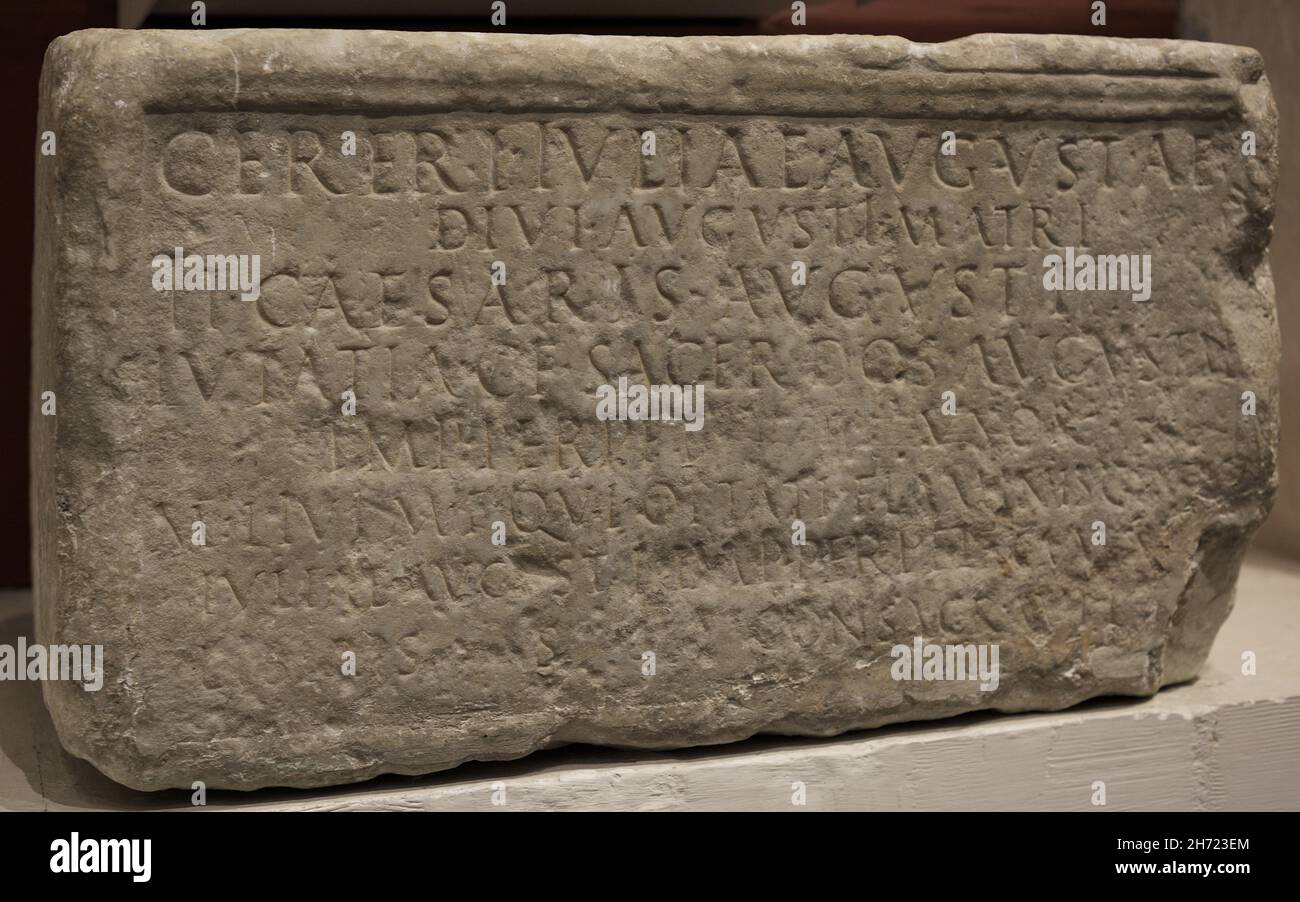 Roman imperial period. Pedestal belonging to a headless white marble ...
