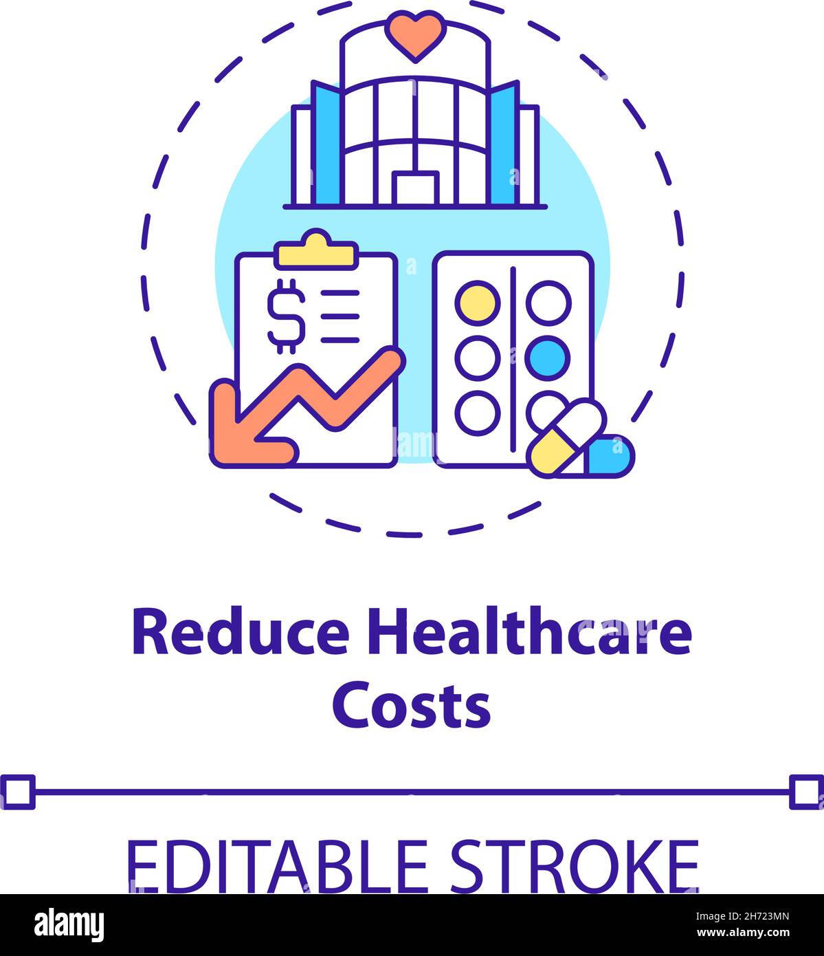 Reduce healthcare costs concept icon Stock Vector Image & Art - Alamy Reduce healthcare costs concept icon Stock Vector Image & Art - Alamy