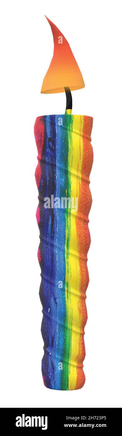 Rainbow Colors Birthday Celebration Candle Stock Vector Image & Art - Alamy