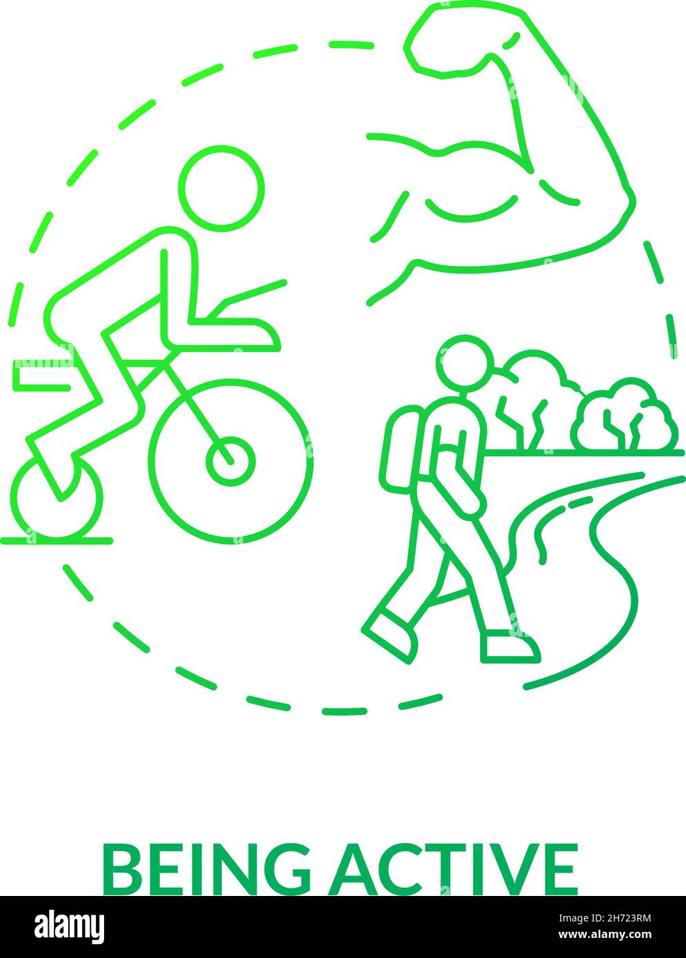 Being active green gradient concept icon Stock Vector Image & Art - Alamy