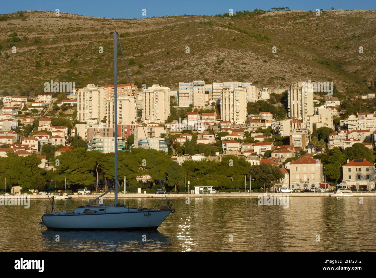 Boats, ships and yachts moored in Luka Gruz harbour, Dubrovnik, Croatia ...