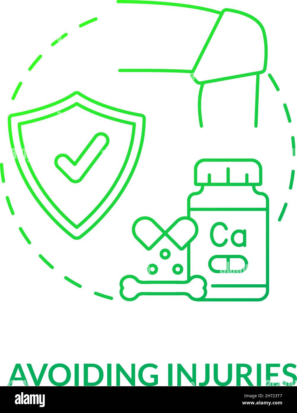 Avoiding injuries green gradient concept icon Stock Vector Image & Art ...