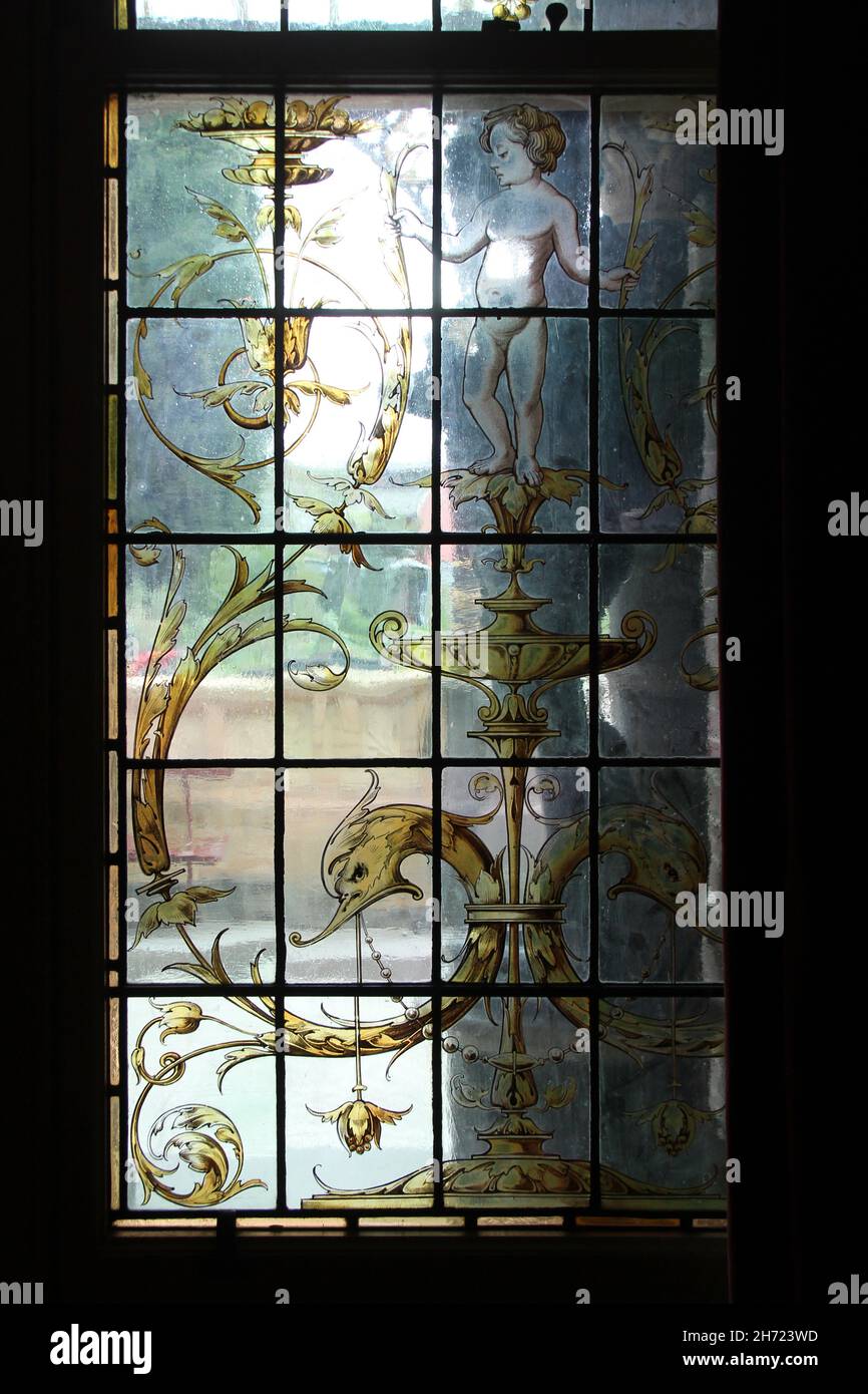 stained-glass window in a mansion in melbourne (australia Stock Photo ...