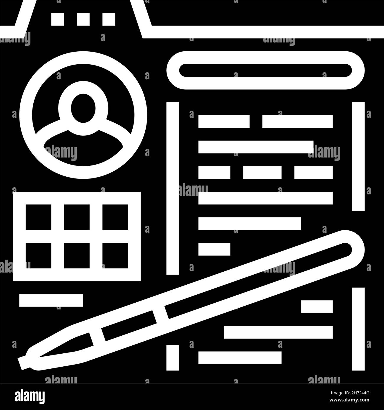 blog management glyph icon vector illustration Stock Vector Image & Art ...