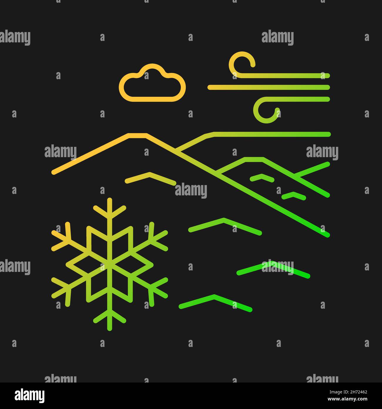 Cold desert gradient vector icon for dark theme Stock Vector Image ...