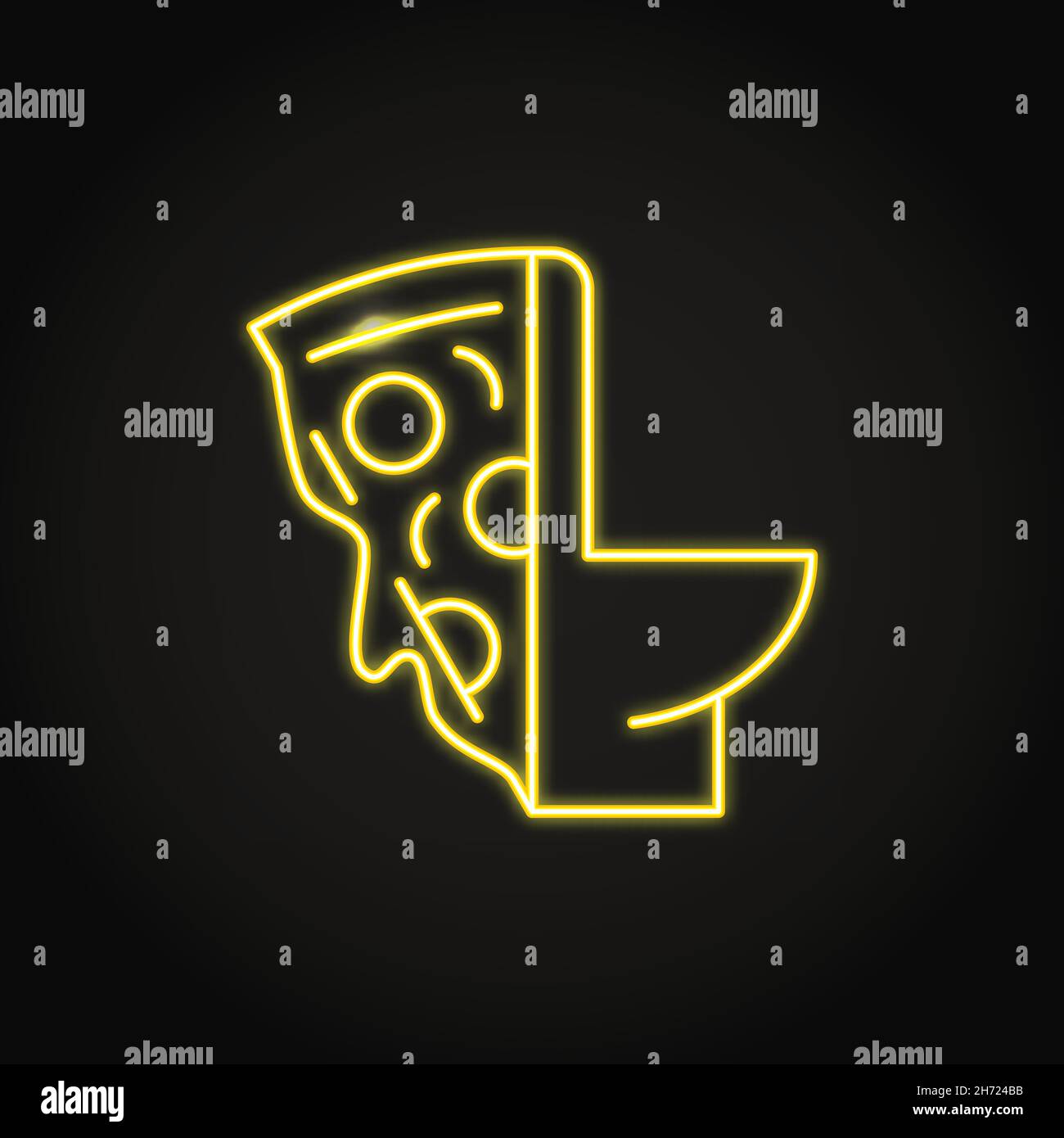 Neon eating disorder icon in line style. Bulimia symbol. Vector ...