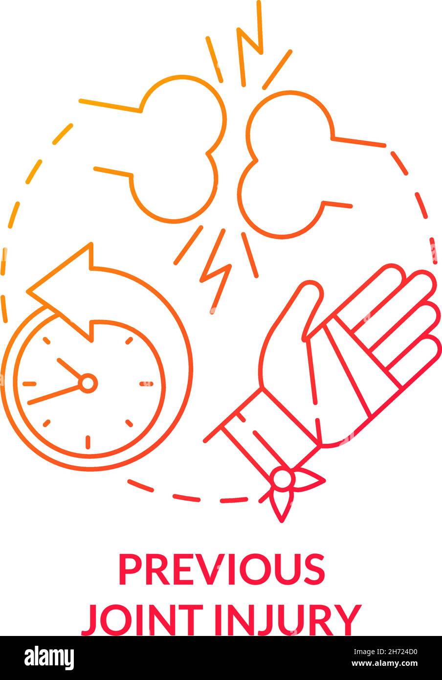 Previous joint injury red gradient concept icon Stock Vector Image ...