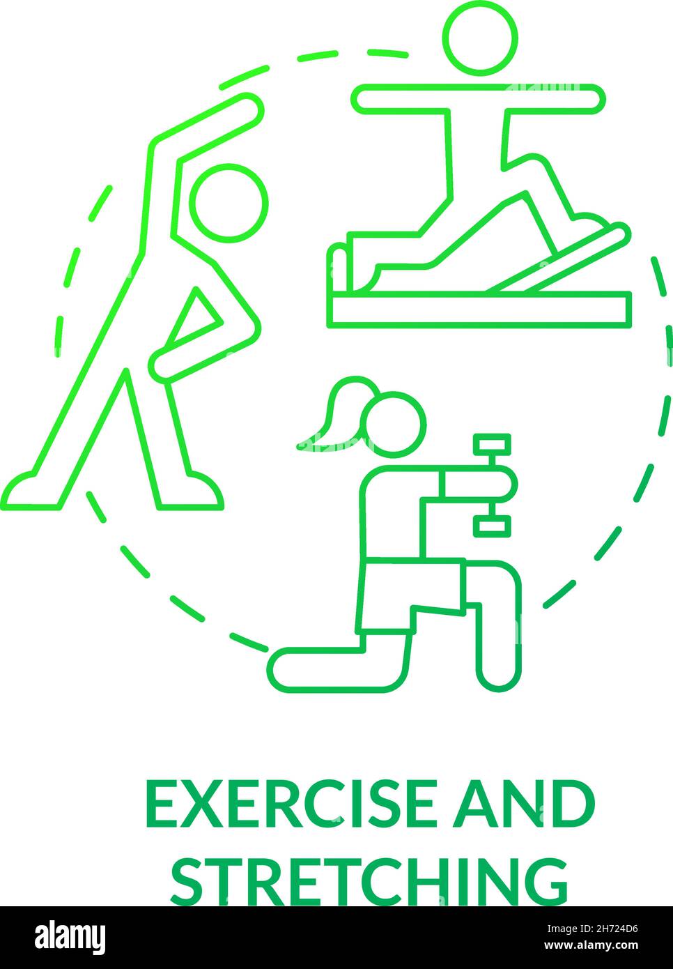 Exercise and stretching green gradient concept icon Stock Vector Image ...
