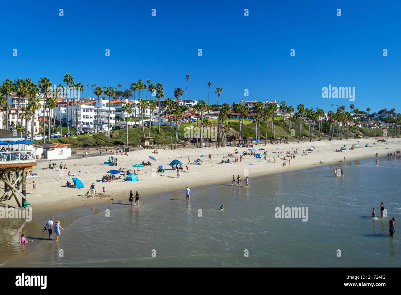 San Clemente, CA, USA – November 13, 2021: People on a beach with white ...