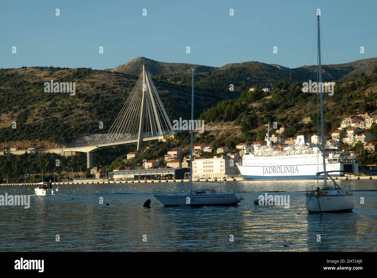 Boats, ships and yachts moored in Luka Gruz harbour, Dubrovnik, Croatia ...