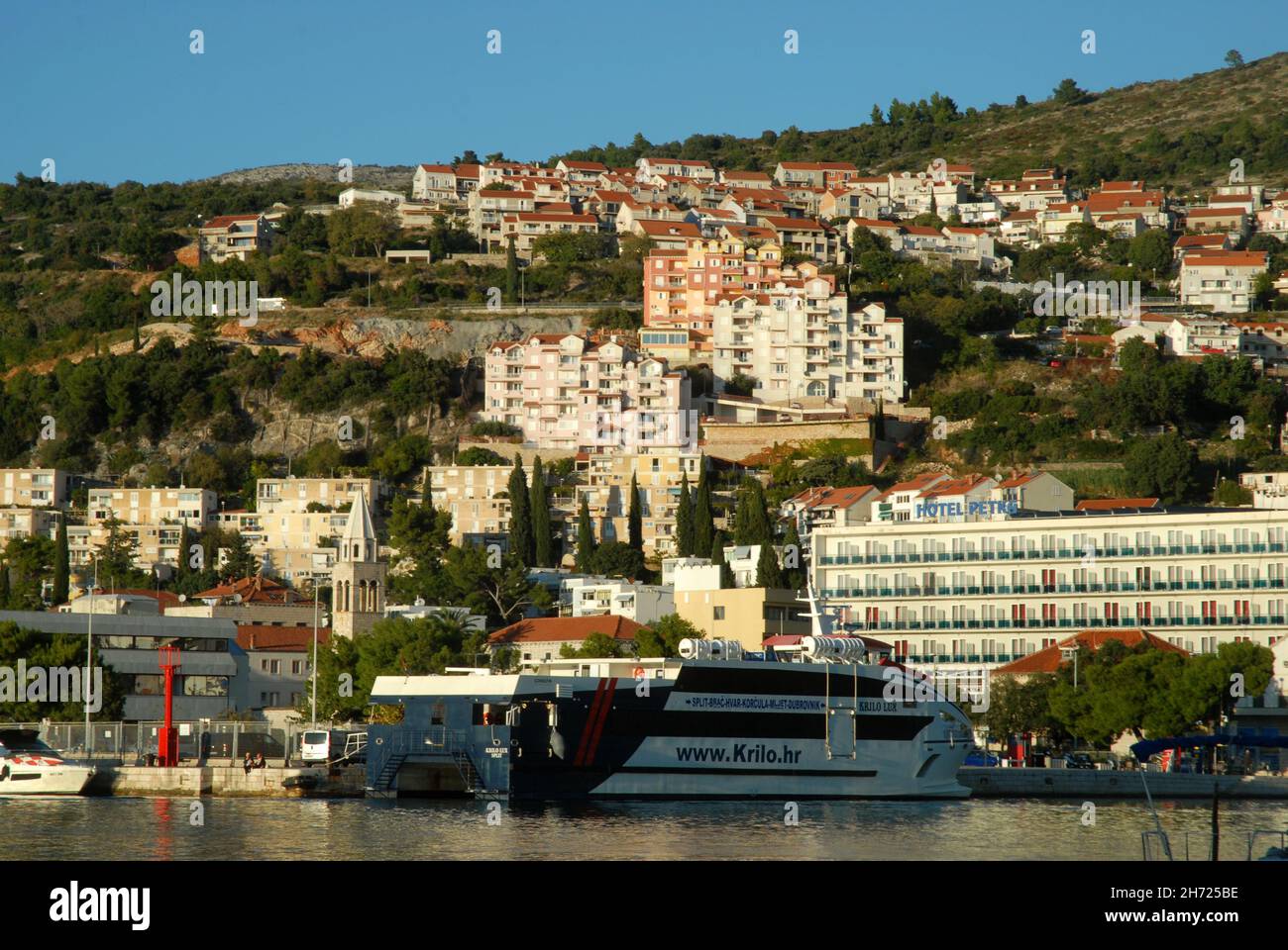 Boats, ships and yachts moored in Luka Gruz harbour, Dubrovnik, Croatia ...