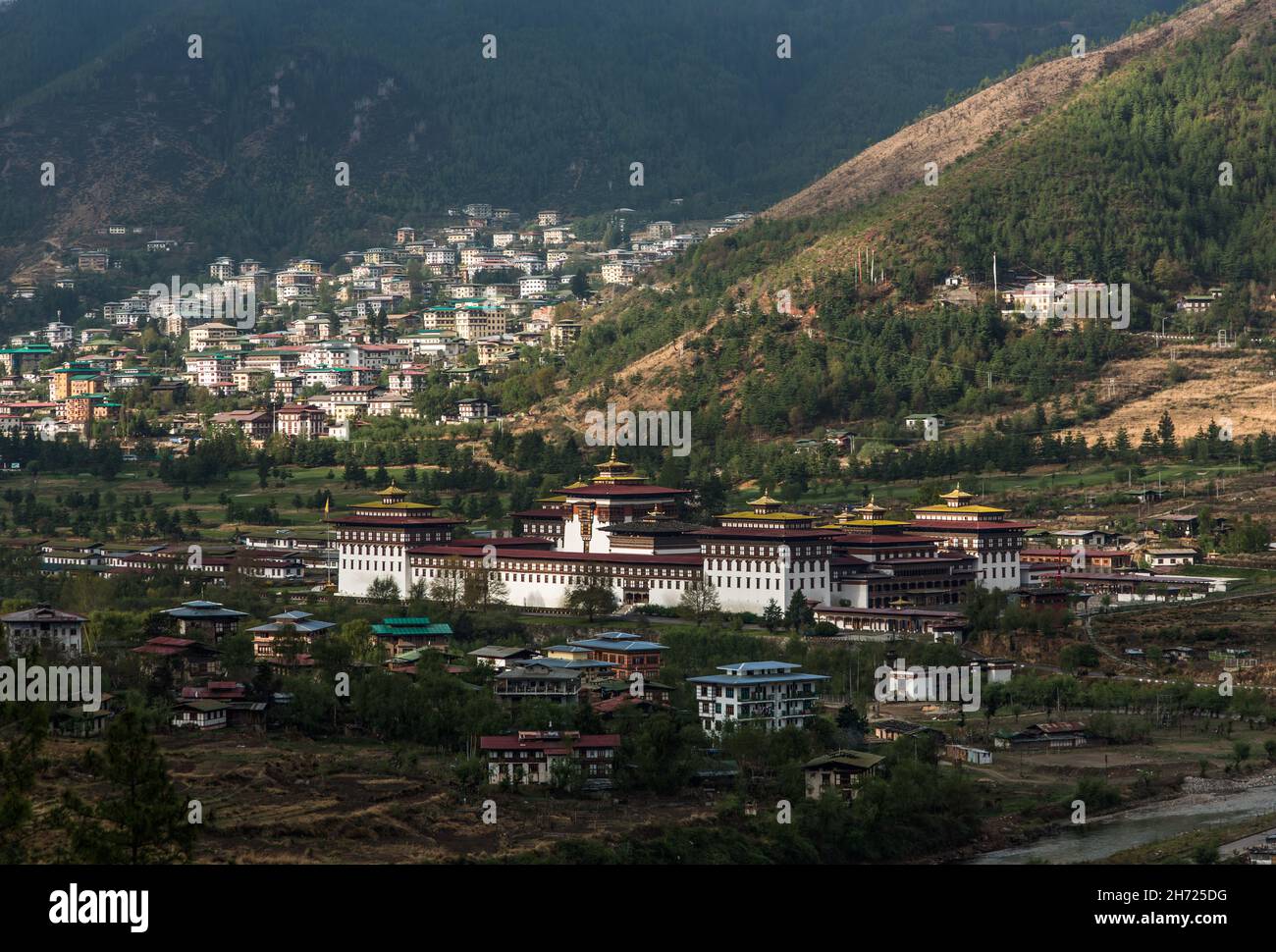 The Thimphu Dzong in the capital city of Thimphu is the seat of ...