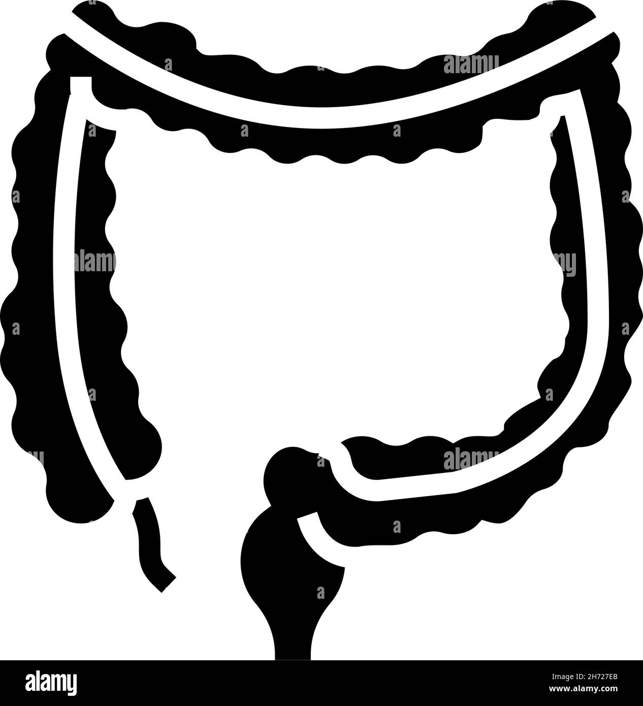 colon human organ glyph icon vector illustration Stock Vector Image ...