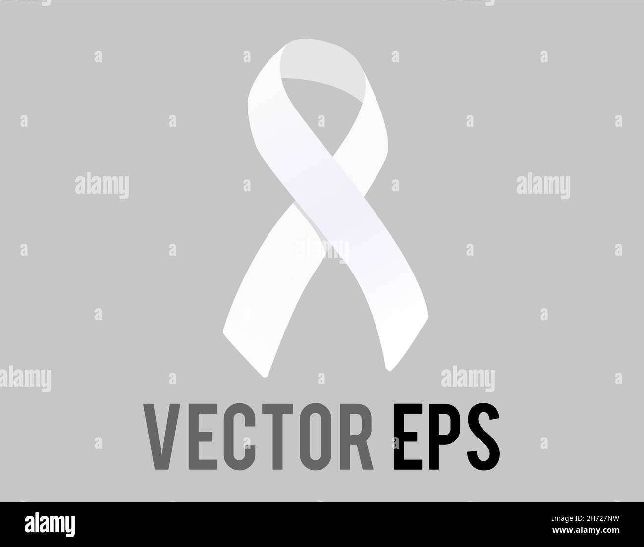 The isolated vector white awareness ribbon badge icon, worn to show ...