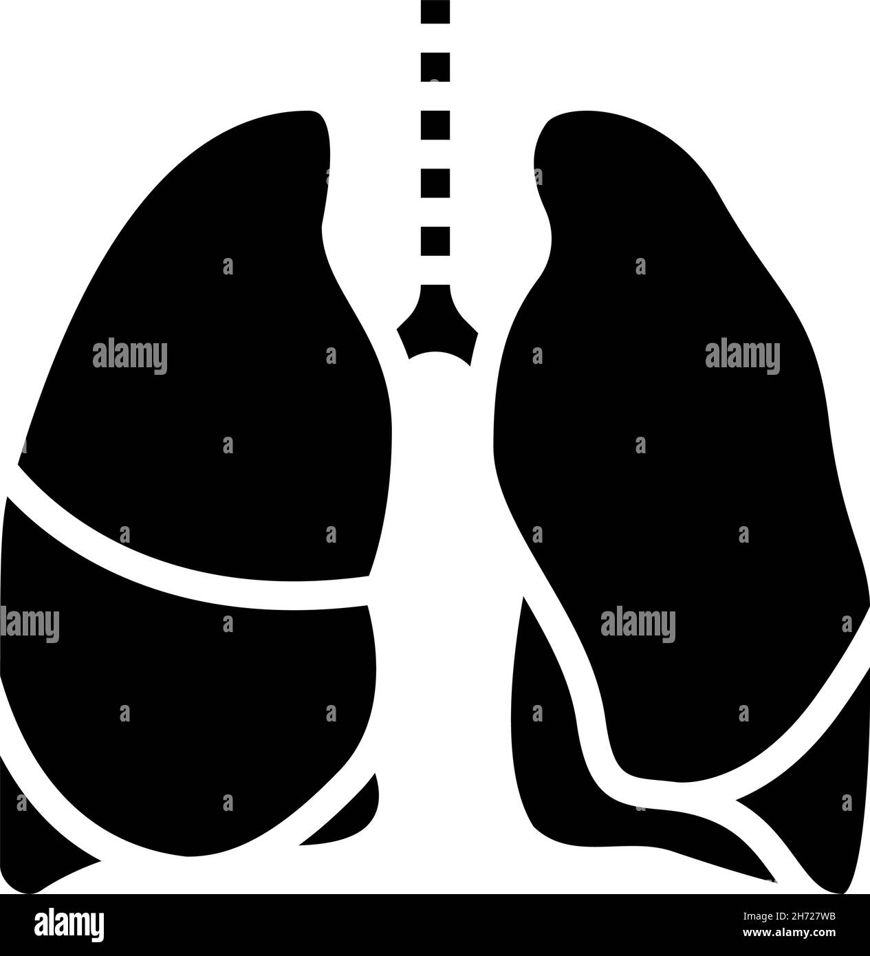 lung human organ glyph icon vector illustration Stock Vector Image ...