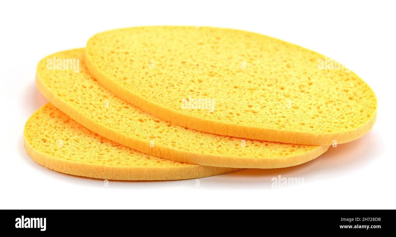 Viscose sponges isolated against a white background Stock Photo - Alamy