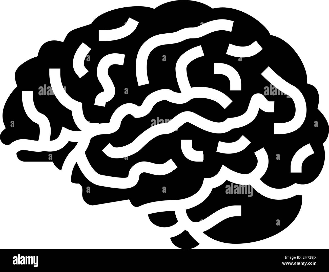 brain anatomy organ glyph icon vector illustration Stock Vector Image ...
