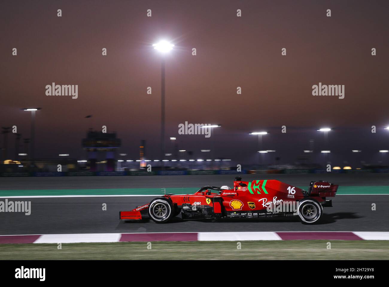 Doha, Qatar. 19th Nov, 2021. 16 LECLERC Charles (mco), Scuderia Ferrari SF21, action during the ...