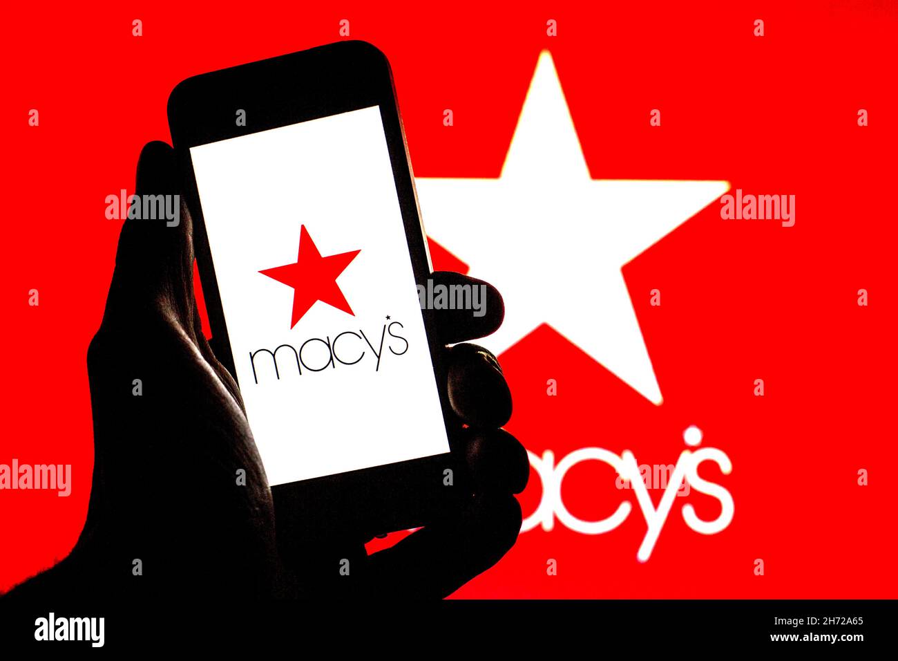 Spain. 16th Nov, 2021. In this photo illustration, a Macy's logo is ...