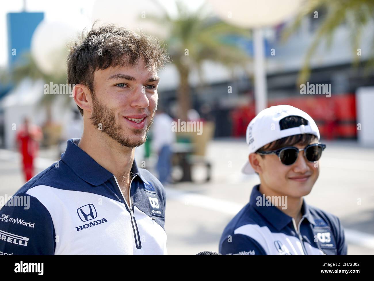 Doha, Qatar. 19th Nov, 2021. GASLY Pierre (fra), Scuderia AlphaTauri Honda AT02, TSUNODA Yuki ...