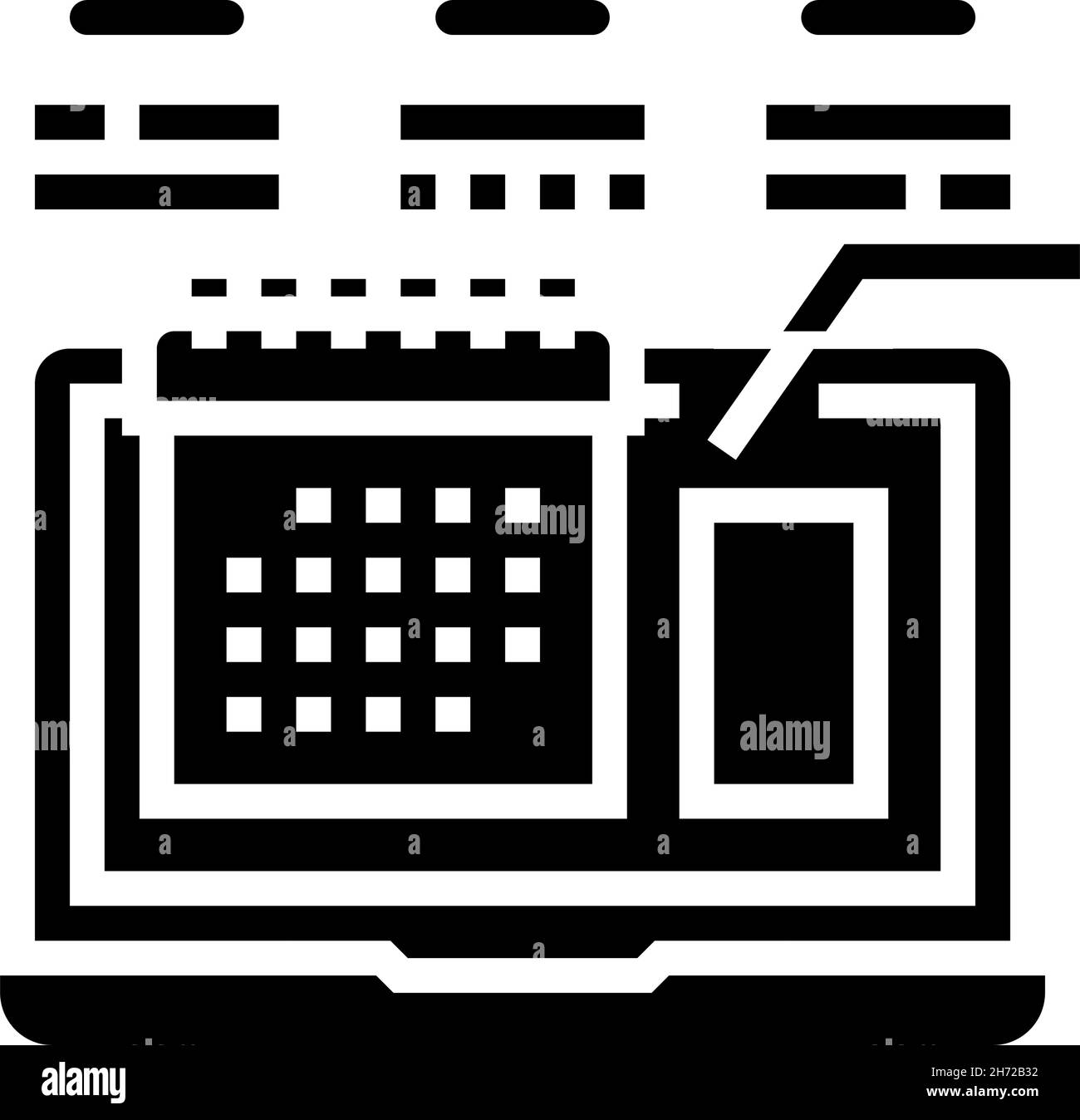 content schedule glyph icon vector illustration Stock Vector Image ...