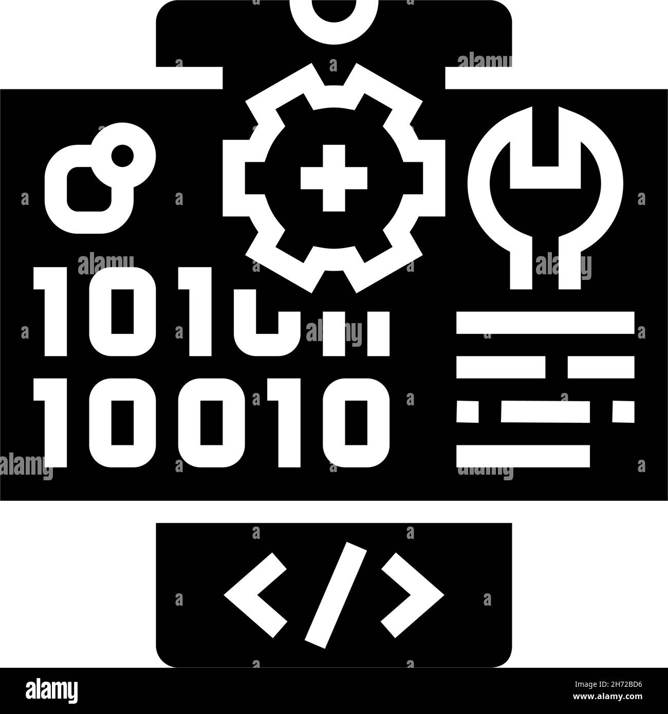 application development glyph icon vector illustration Stock Vector ...