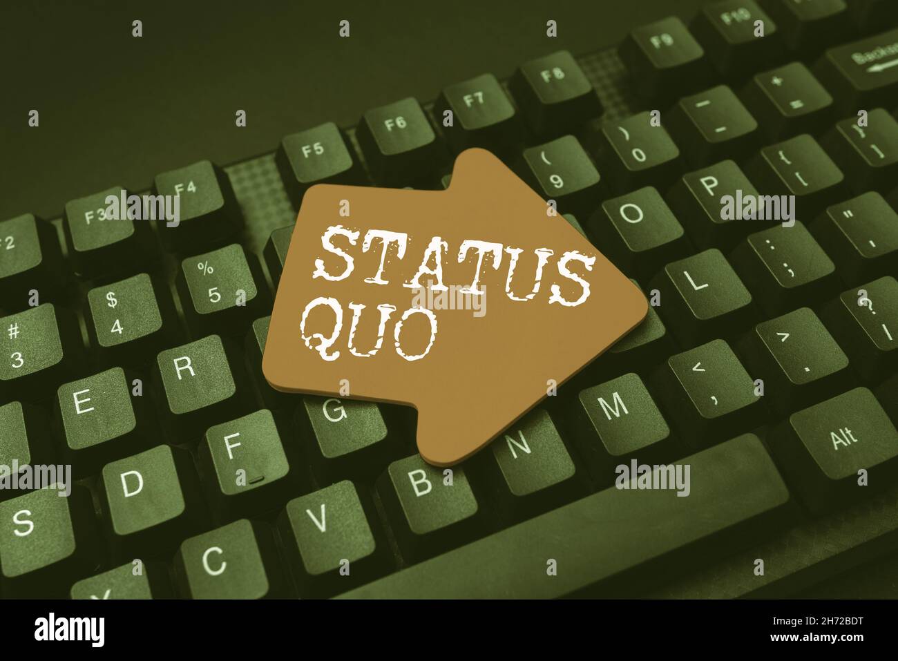 Sign displaying Status Quo. Word for existing state of affairs ...