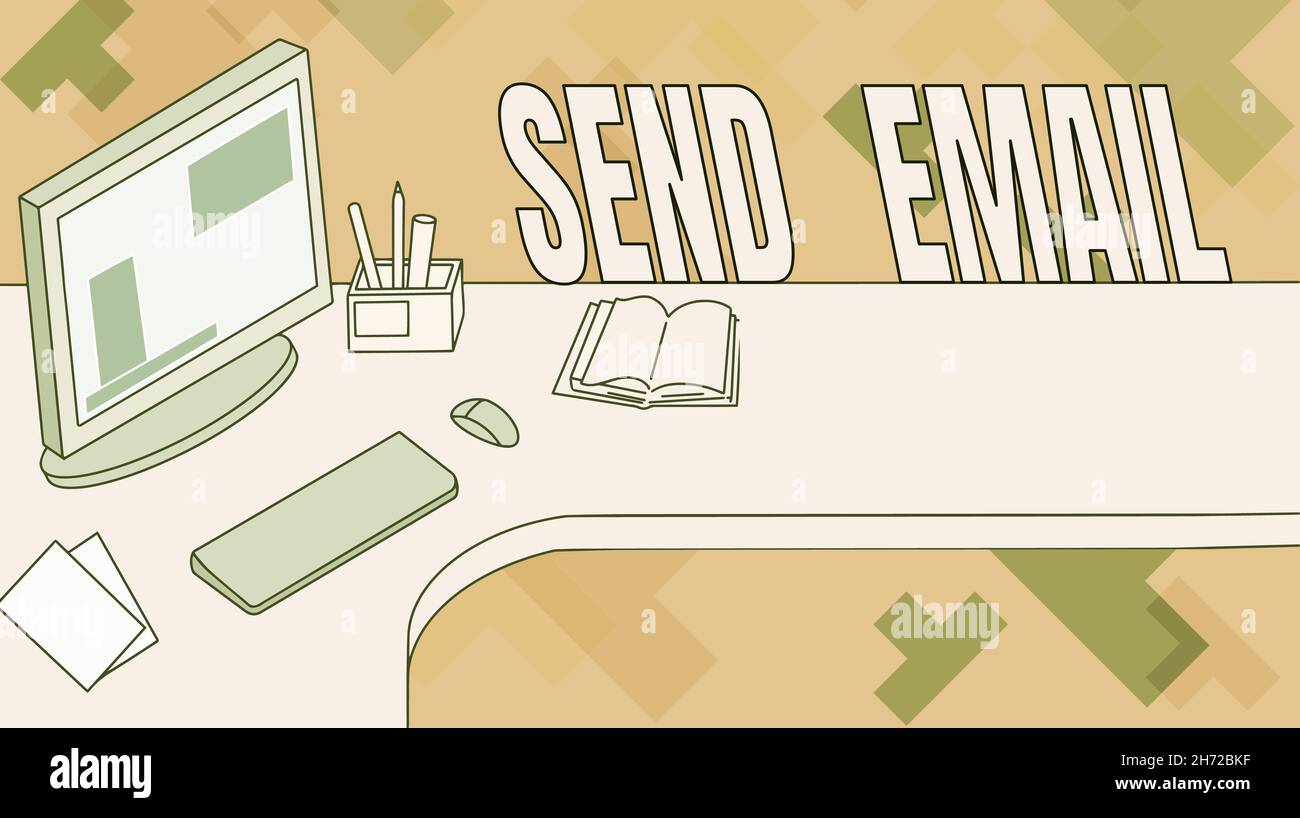 Text caption presenting Send Email. Business approach the system for using computers to send ...