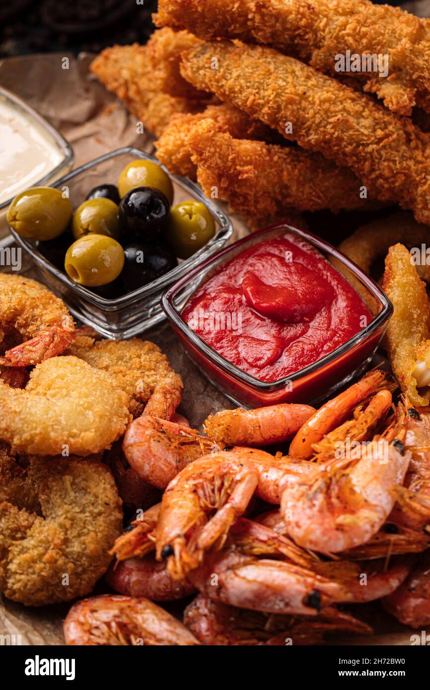 Assorted deep fried food hi-res stock photography and images - Alamy