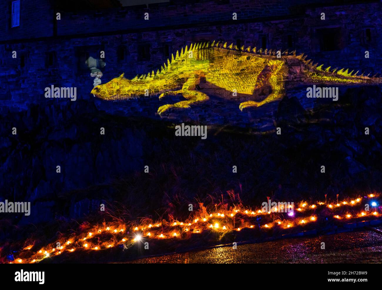 Edinburgh Castle, Scotland, UK, 19th November 2021. Castle of Light ...
