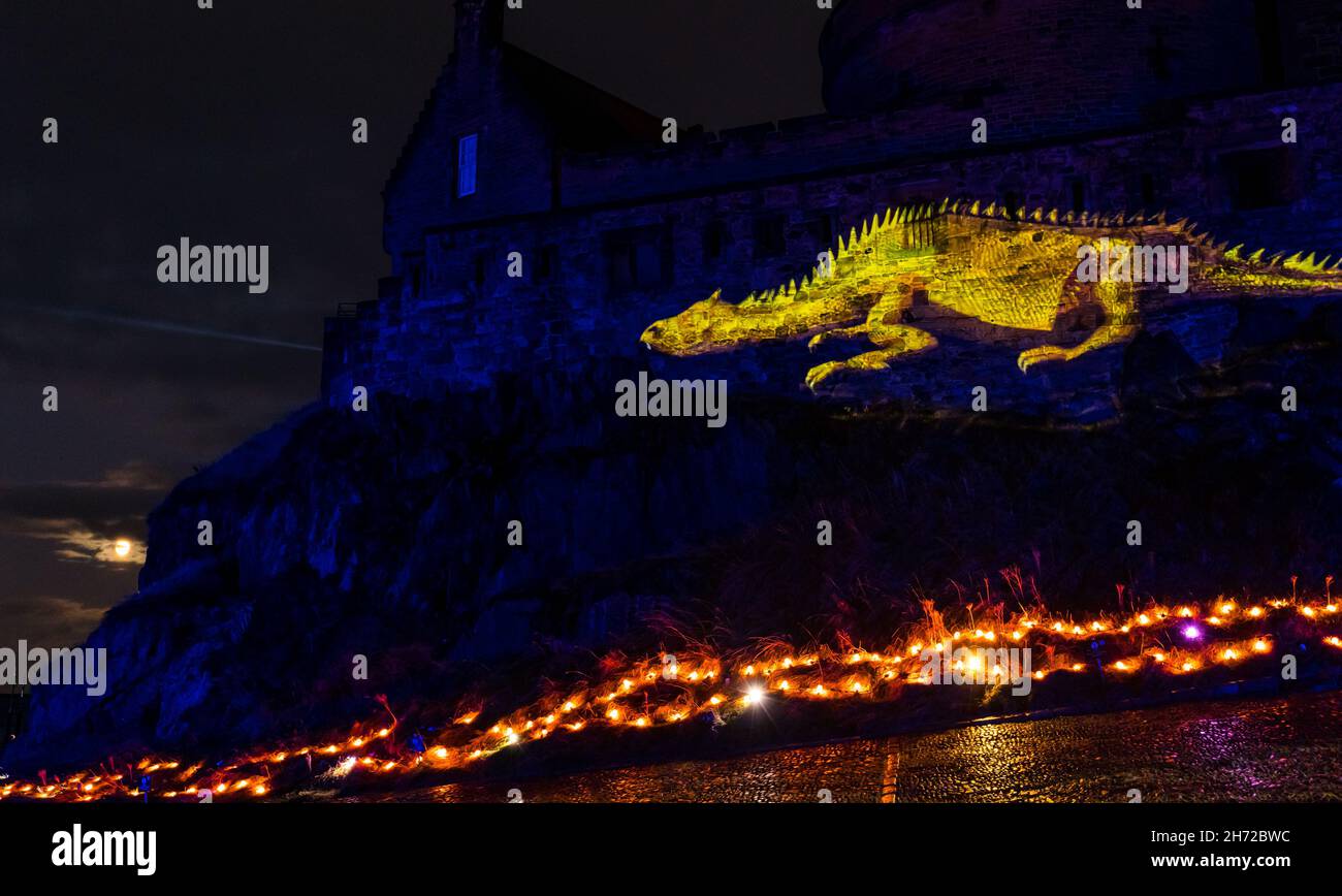 Edinburgh Castle, Scotland, UK, 19th November 2021. Castle of Light ...