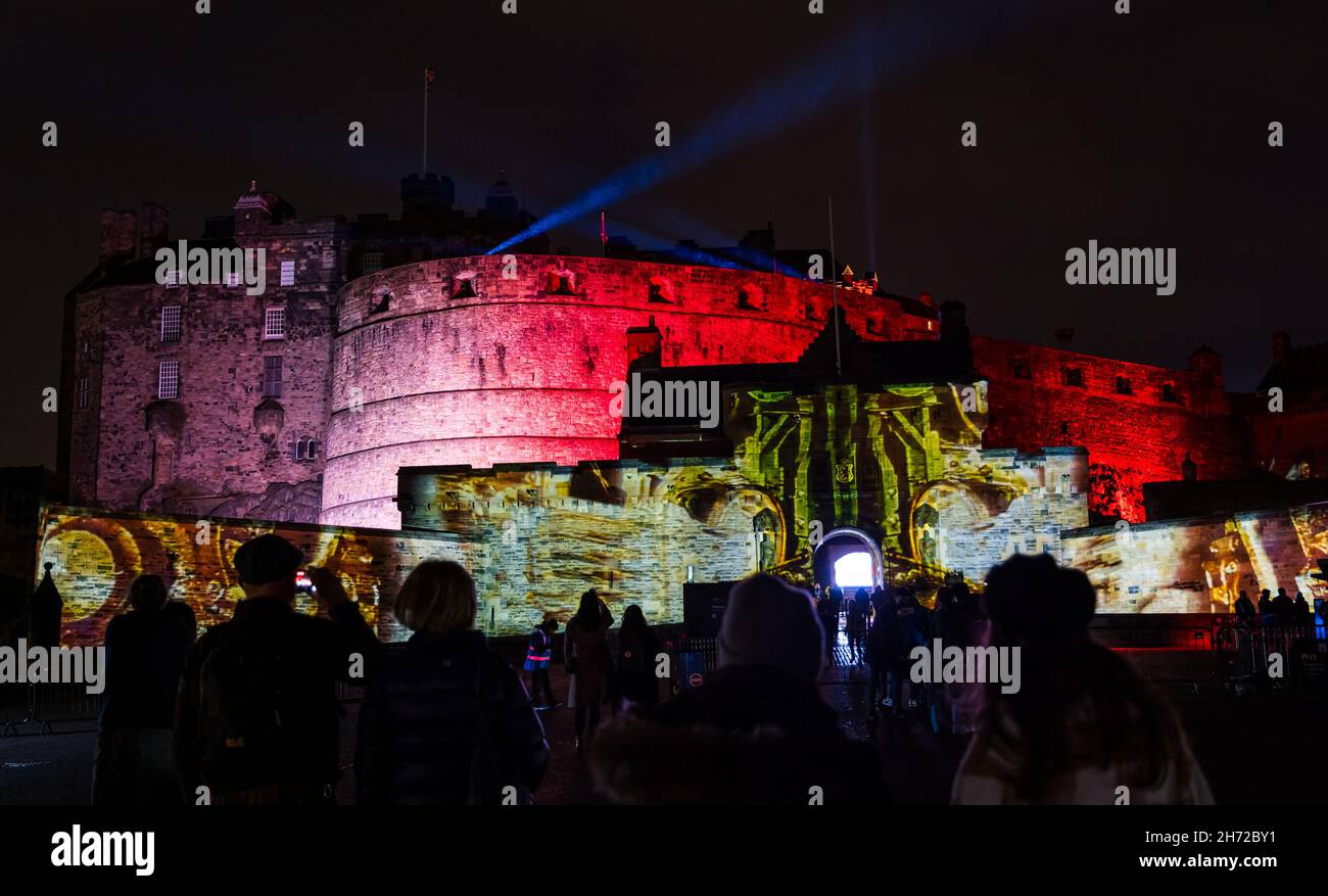 Edinburgh Castle, Scotland, UK, 19th November 2021. Castle of Light ...