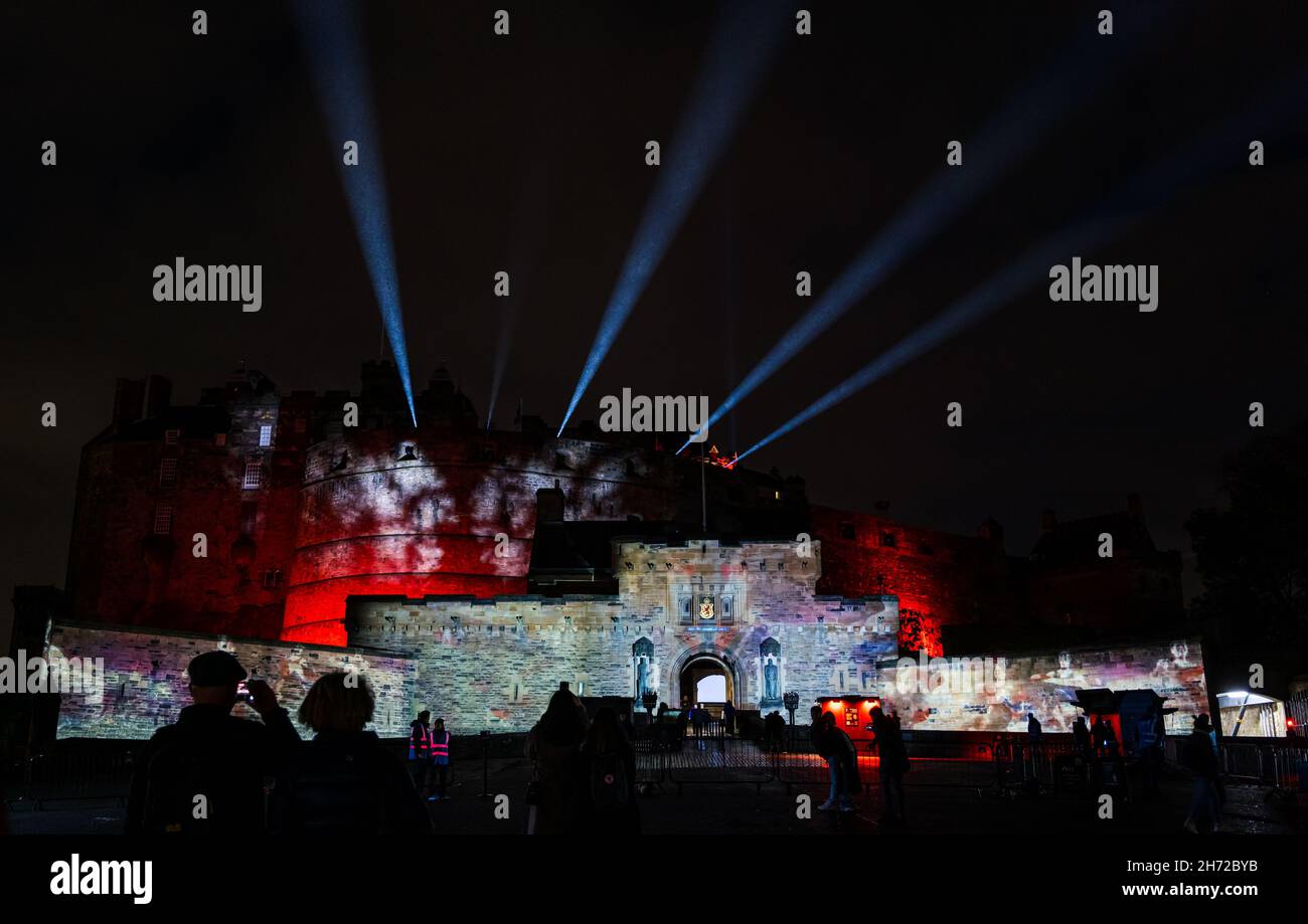 Edinburgh Castle, Scotland, UK, 19th November 2021. Castle of Light ...