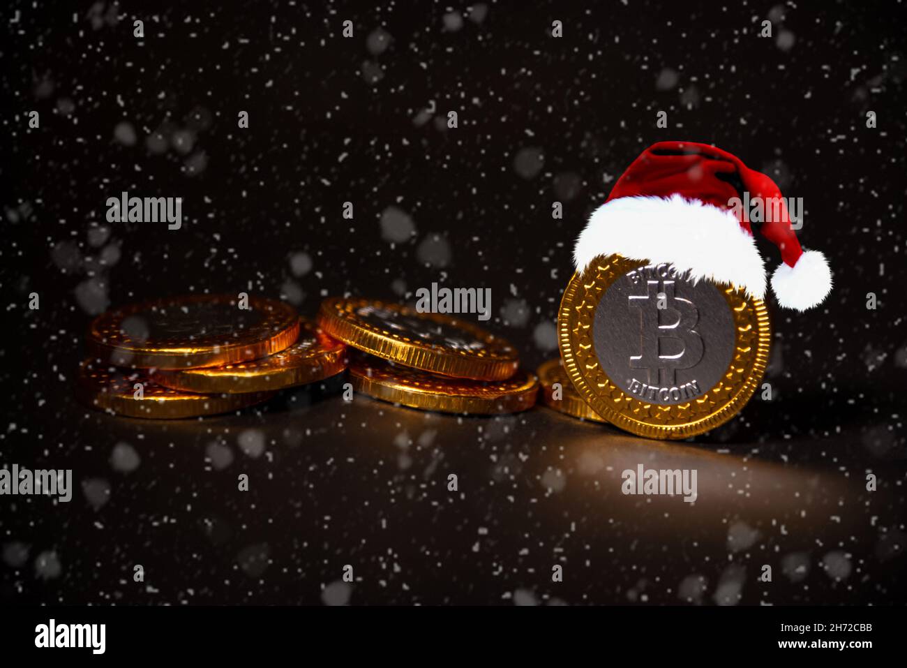 Bitcoin on christmas backgrounds hi-res stock photography and images ...