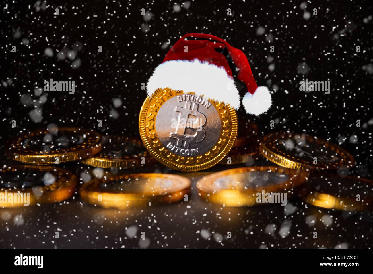 Bitcoin on christmas backgrounds hi-res stock photography and images ...