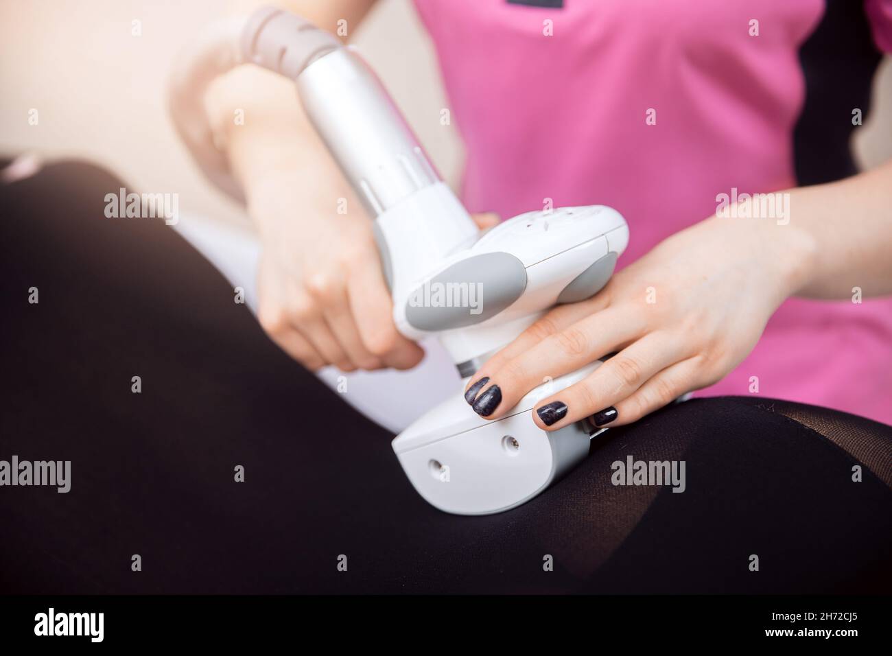 Closeup Receives Lpg Massage To Remove Cellulite From Body For Lifting