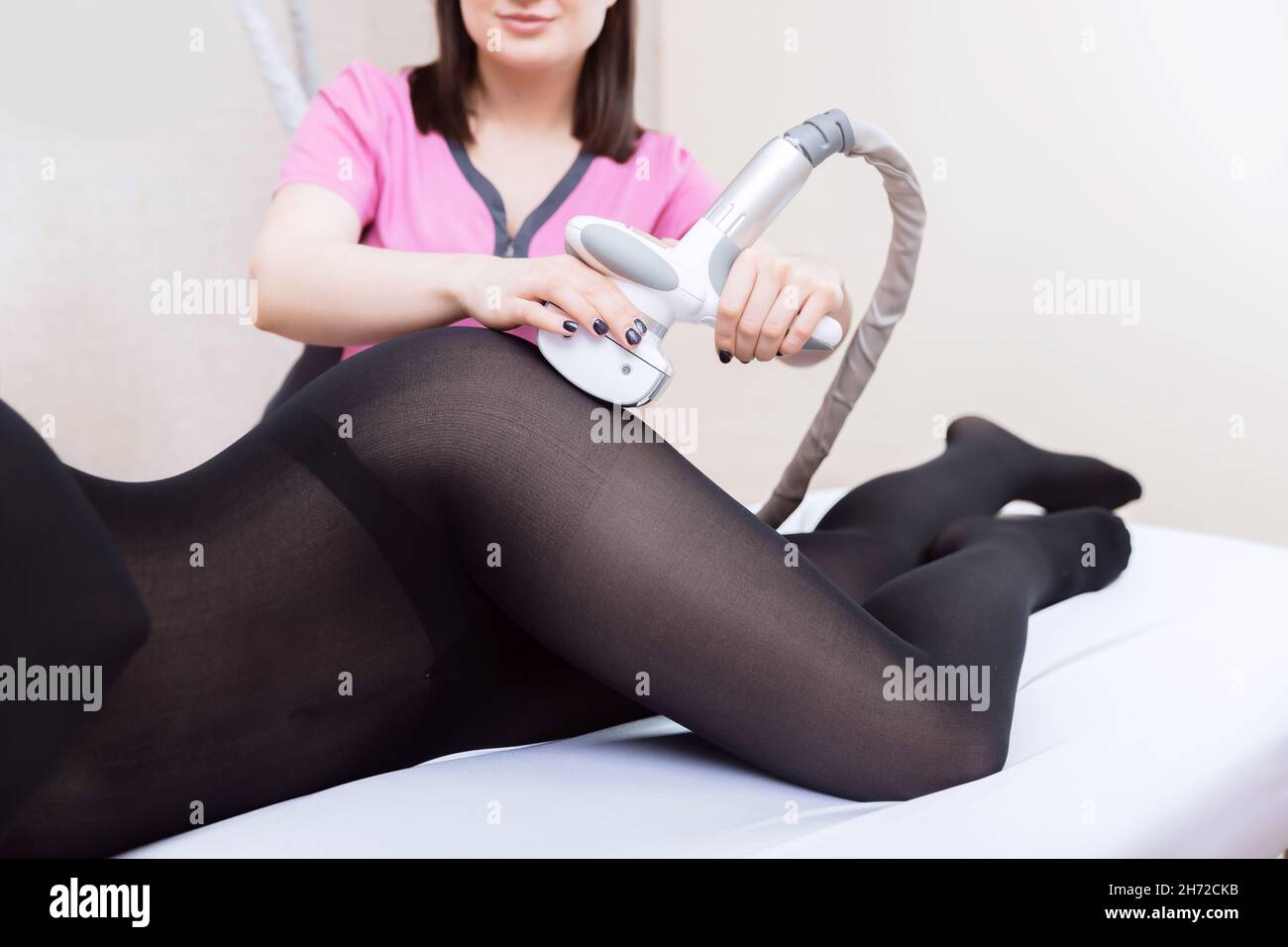 Woman Receives Lpg Massage To Remove Cellulite From Her Body For