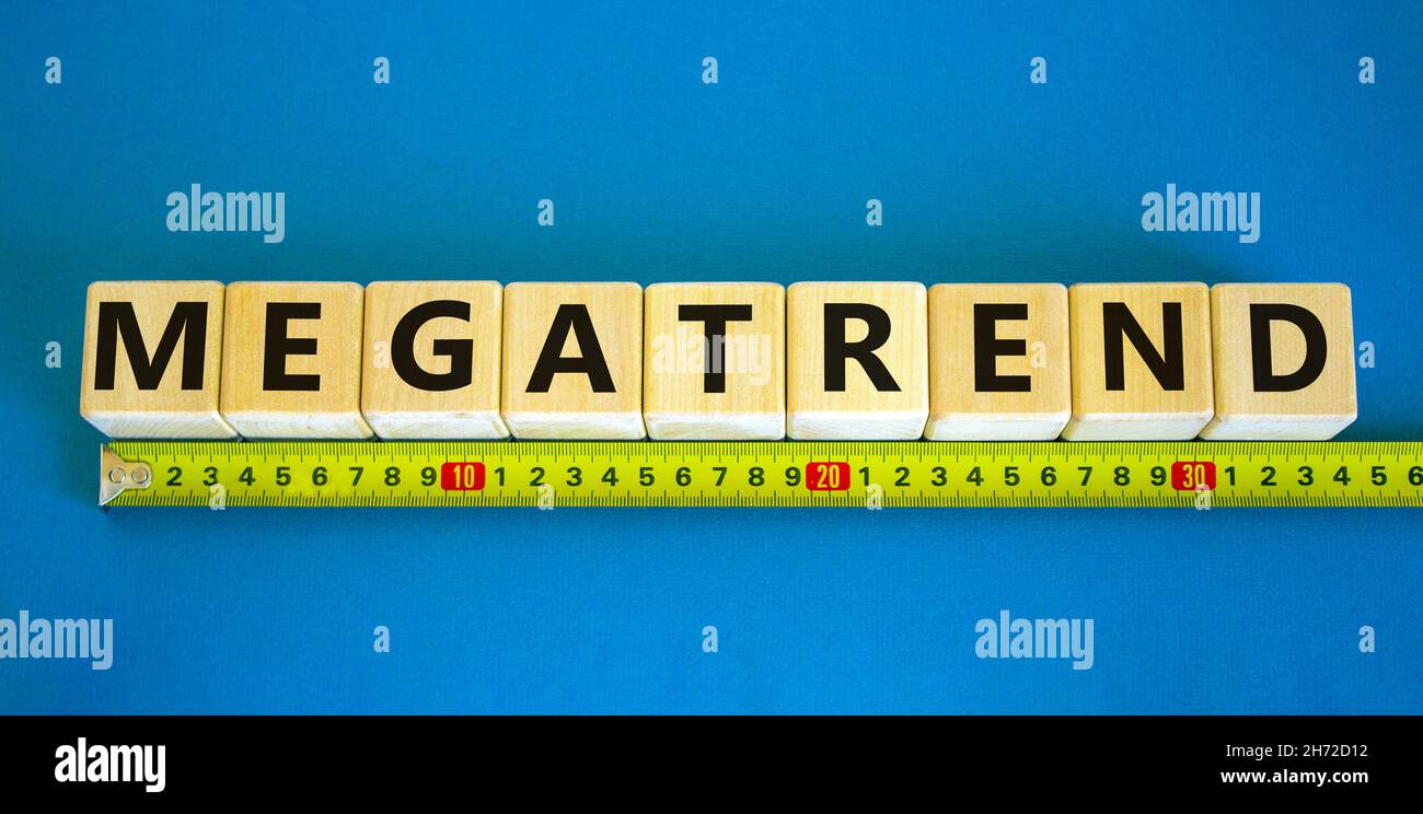 Megatrend symbol. The concept word Megatrend on wooden cubes. Beautiful ...