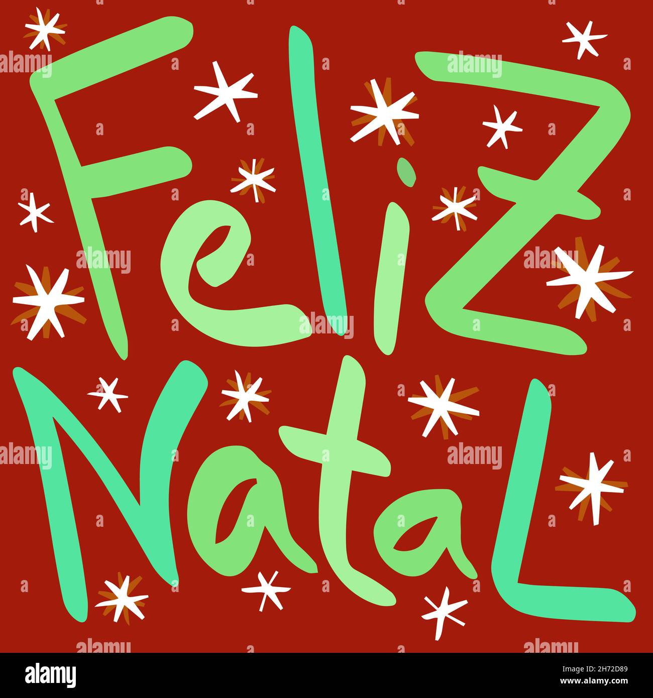 Colorful Merry Christmas in Brazilian Portuguese Stock Vector Image ...