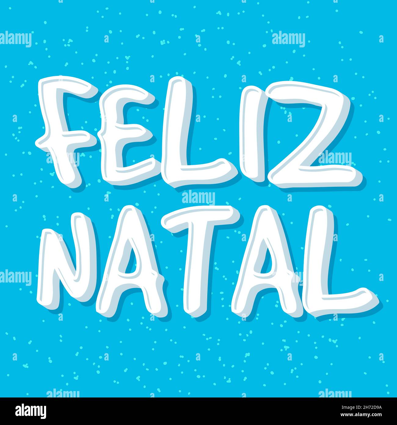 Blue Merry Christmas in Brazilian Portuguese. Translation - Merry ...